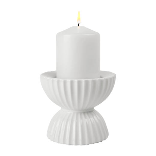 Lyngby Porcelain Tura Block Candle Holder 11.5cm White – The ...