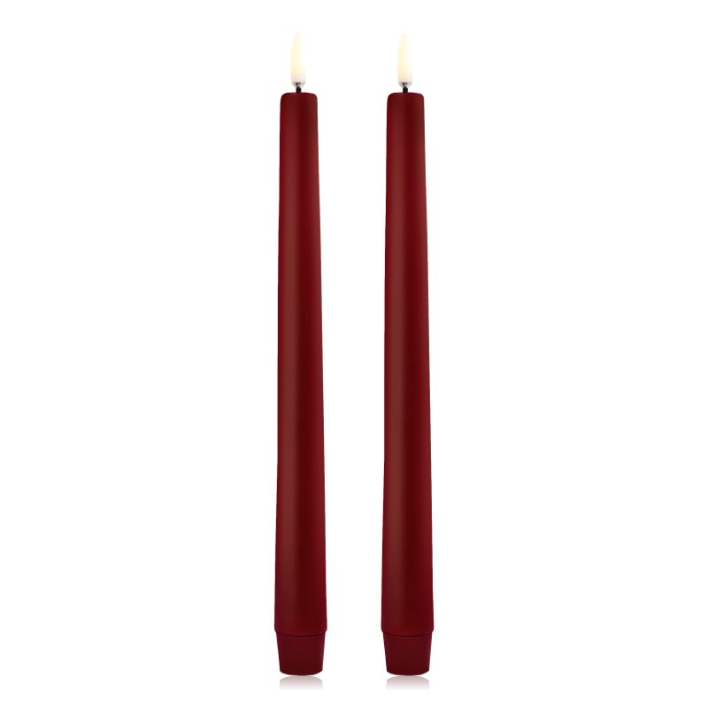 Uyuni Lighting LED Taper Candle 2 Pack 2.3 x 25cm Carmine Red – The ...