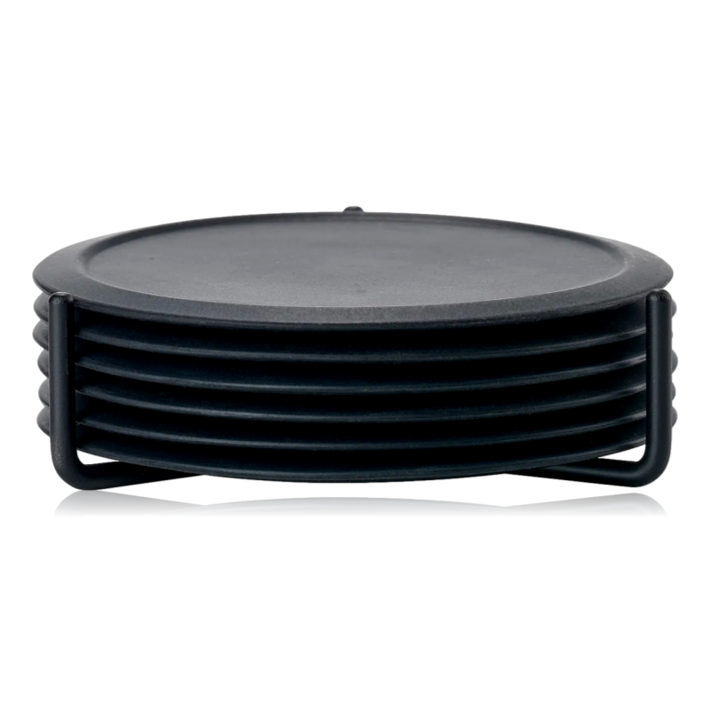 Zone Denmark Singles Coasters With Holder Black – The Scandinavian Shop
