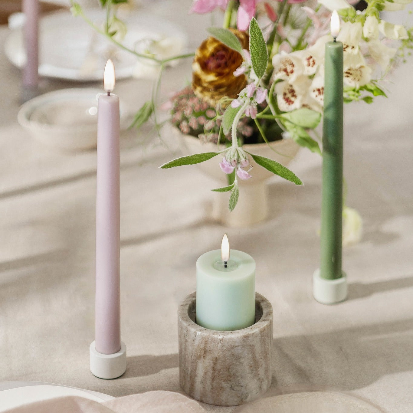 Uyuni Lighting LED Taper Candle 2 Pack 2.3 x 25cm Dusty Rose – The ...