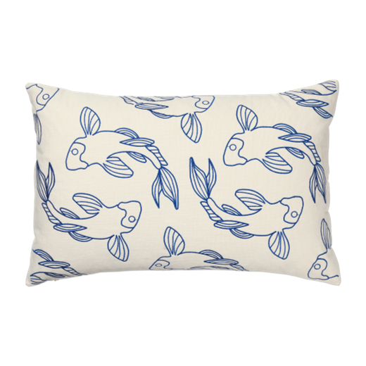 Broste Koi Cushion Cover Blue 40 x 60 cm With Pad – The Scandinavian Shop