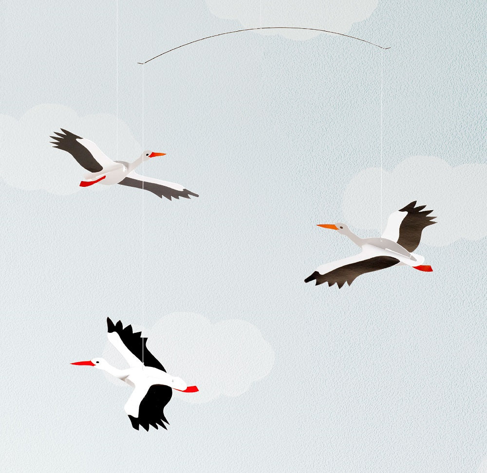 Flensted Mobile Danish Lucky Storks – The Scandinavian Shop